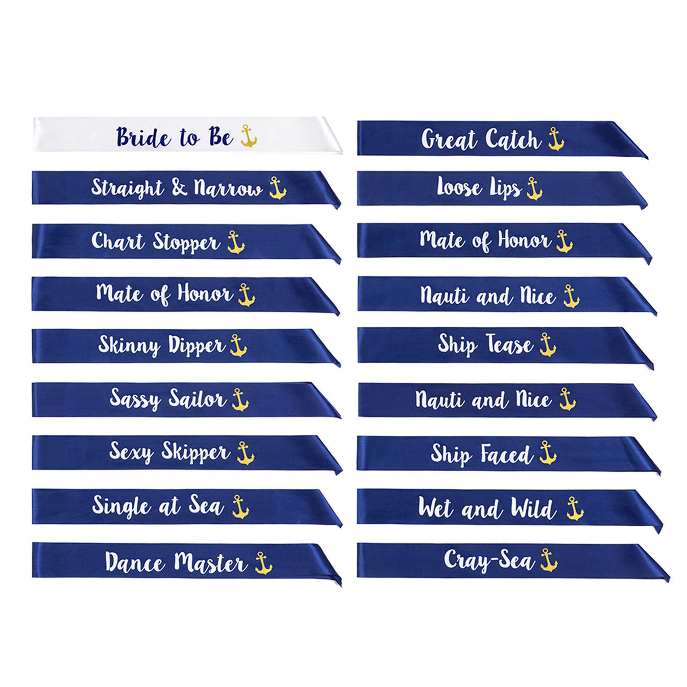 Nautical Bachelorette Sashes – Pop Fizz Designs