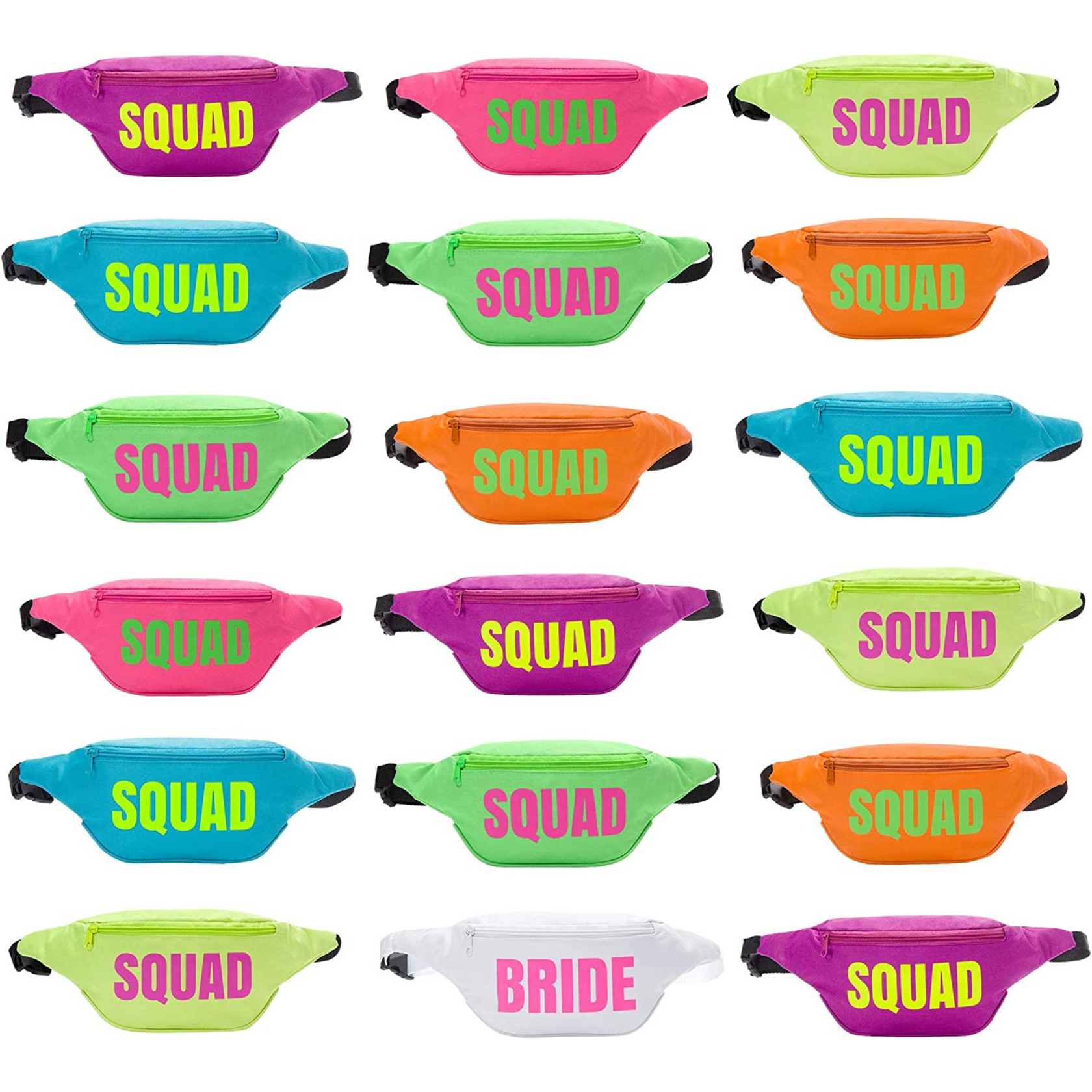 Bachelorette Neon Fanny Pack Set | Squad Fanny Packs | Bride Fanny pack ...